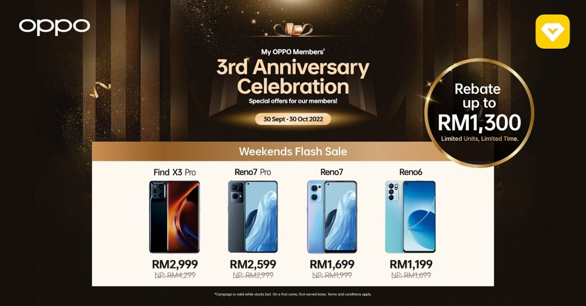 OPPO Malaysia raikan ulangtahun ke-3 My OPPO Members dengan diskaun ...